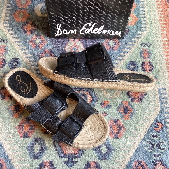 Sam Edelman | Shoes | Sam Edelman Sandal Becca Black Buckle Leather ...